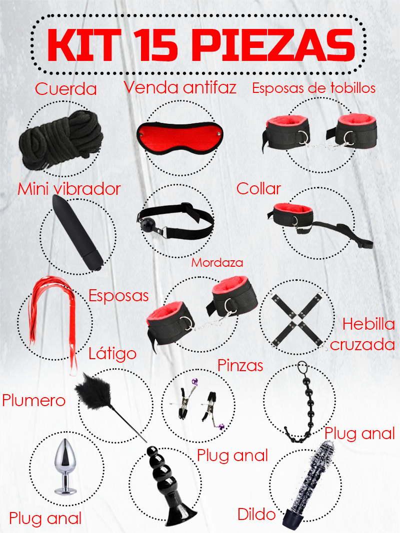 Kit Bondage 15 Piezas Gs Store Peru 2529